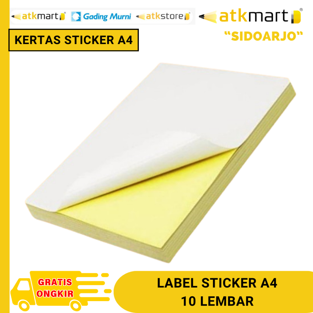 Jual KERTAS LABEL STICKER HVS A4 - 10 LEMBAR | Shopee Indonesia