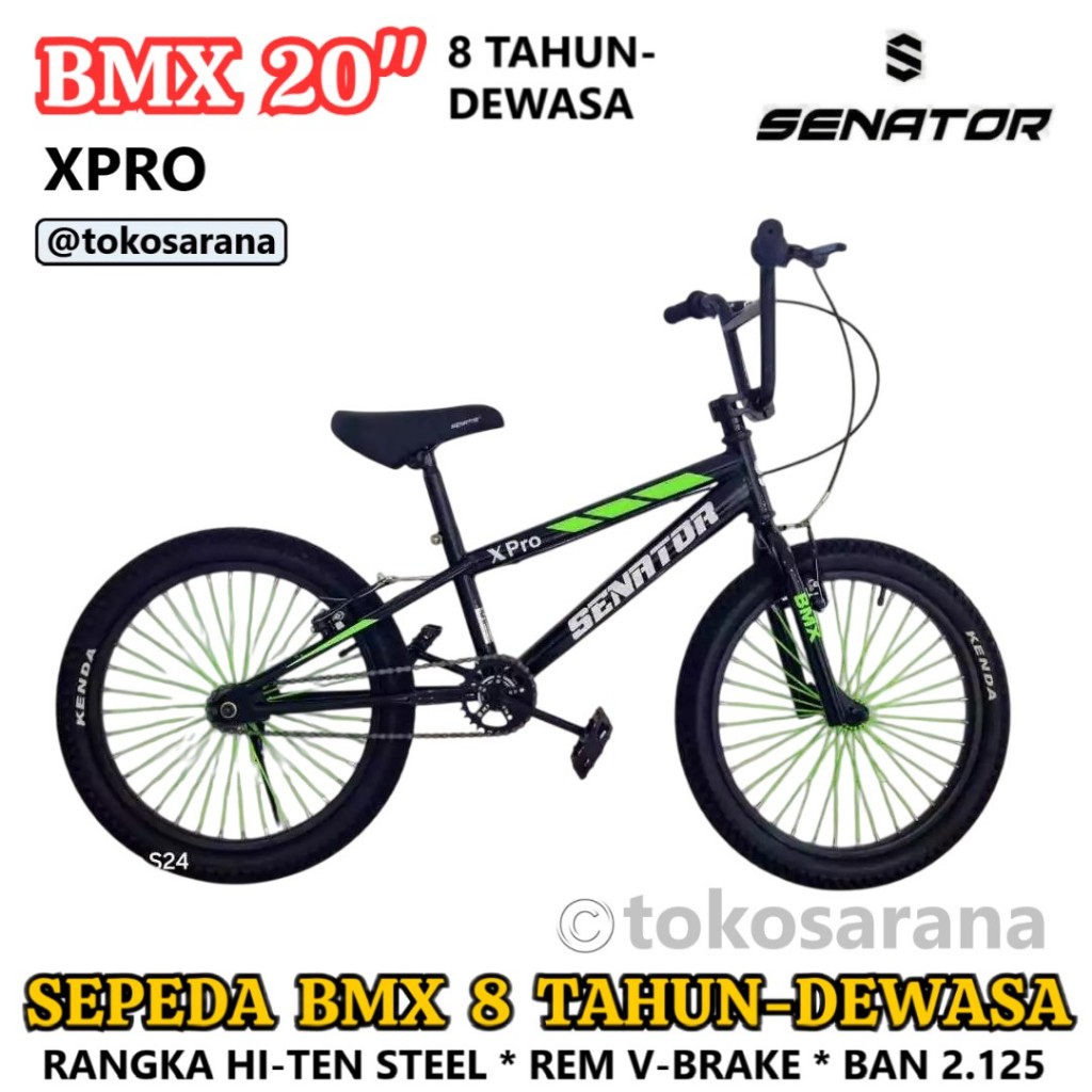 Jual Sepeda Anak Senator XPro BMX 20 Inci Ban 2.125 Rangka Hi-Ten Steel ...