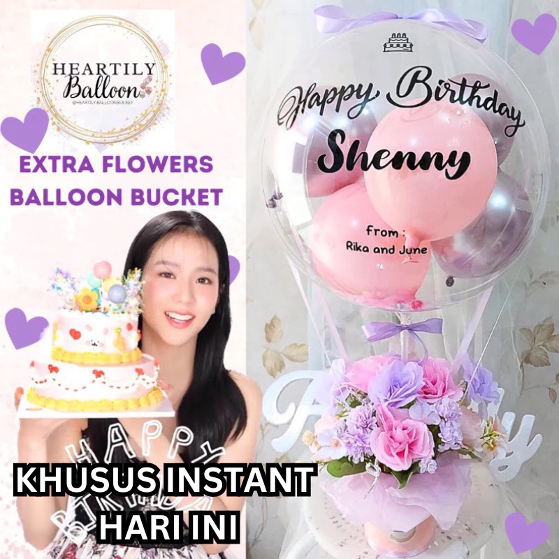 Jual [READY HARI INI JADI 1-2JAM SELESAI] Mix Warna Buket Balon Bucket ...