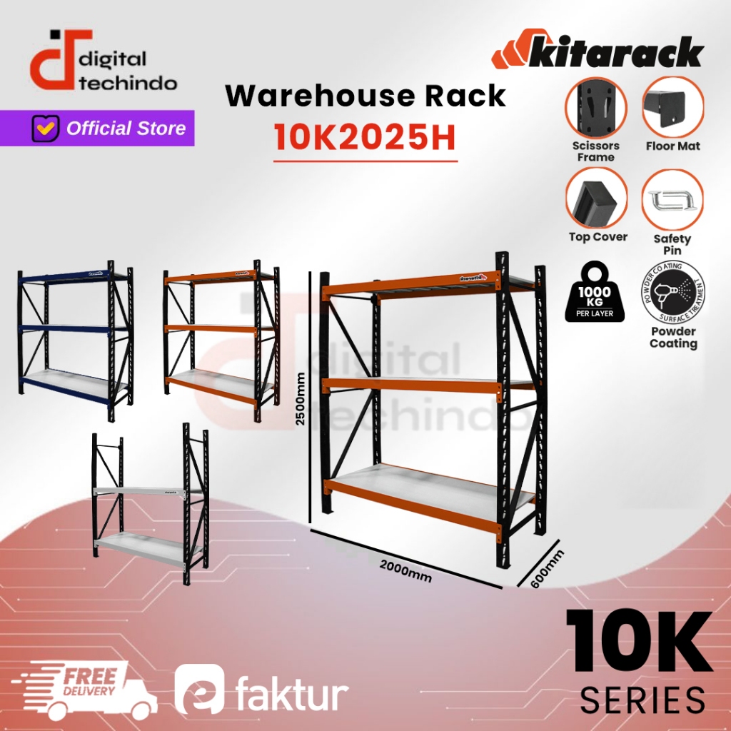 Jual Rak Gudang Besi 1 Ton / Layer Rack Gudang 2.5 Meter Starter Rack ...