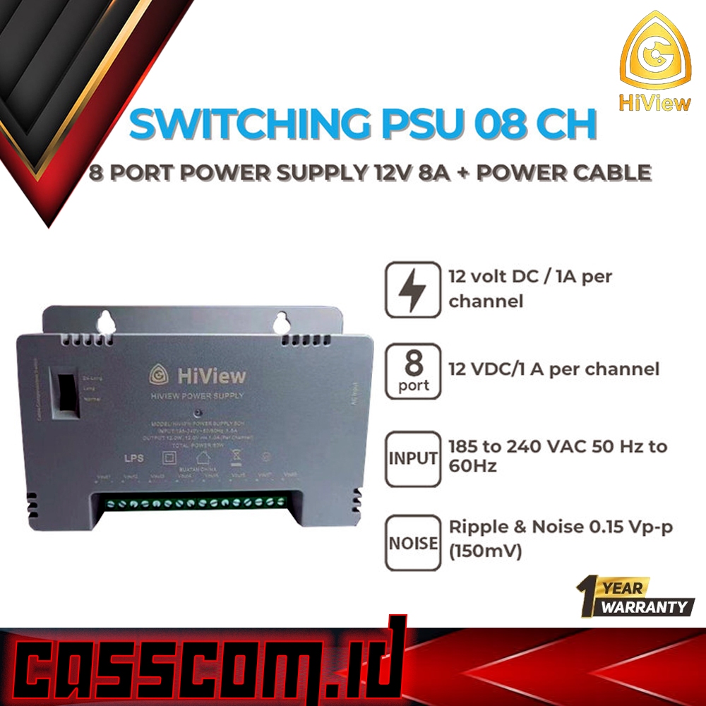 Jual Power Supply Hiview HIK-PSU-8CH 8 PORT - PSU CCTV 8 Channel 12V 1A ...