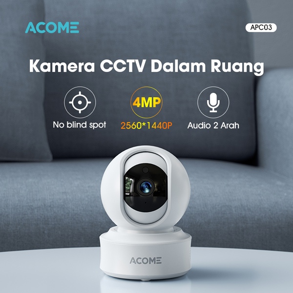Jual ACOME APC03 Smart Camera CCTV WiFi Camera Audio FULL HD 1440P 4MP ...