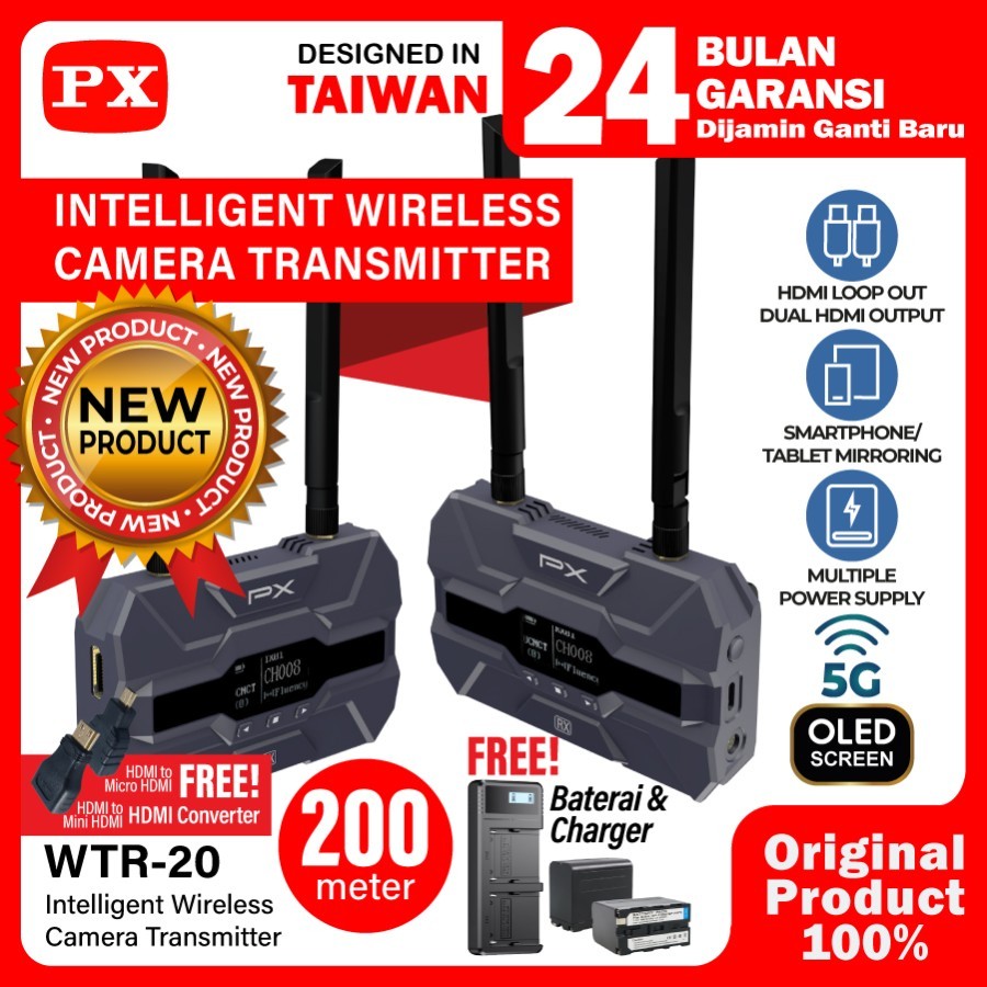 Jual Wireless Video Transmission Camera Transmitter Receiver 200m PX ...
