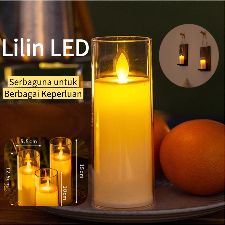 Jual Lilin LED /Lilin LED Dekorasi/Desain Akrilik /Tanpa Asap ...