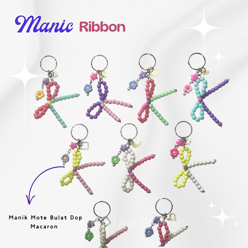 Jual (READY STOCK) Gantugan tas manik ribbon/gantungan kunci/keychain ...