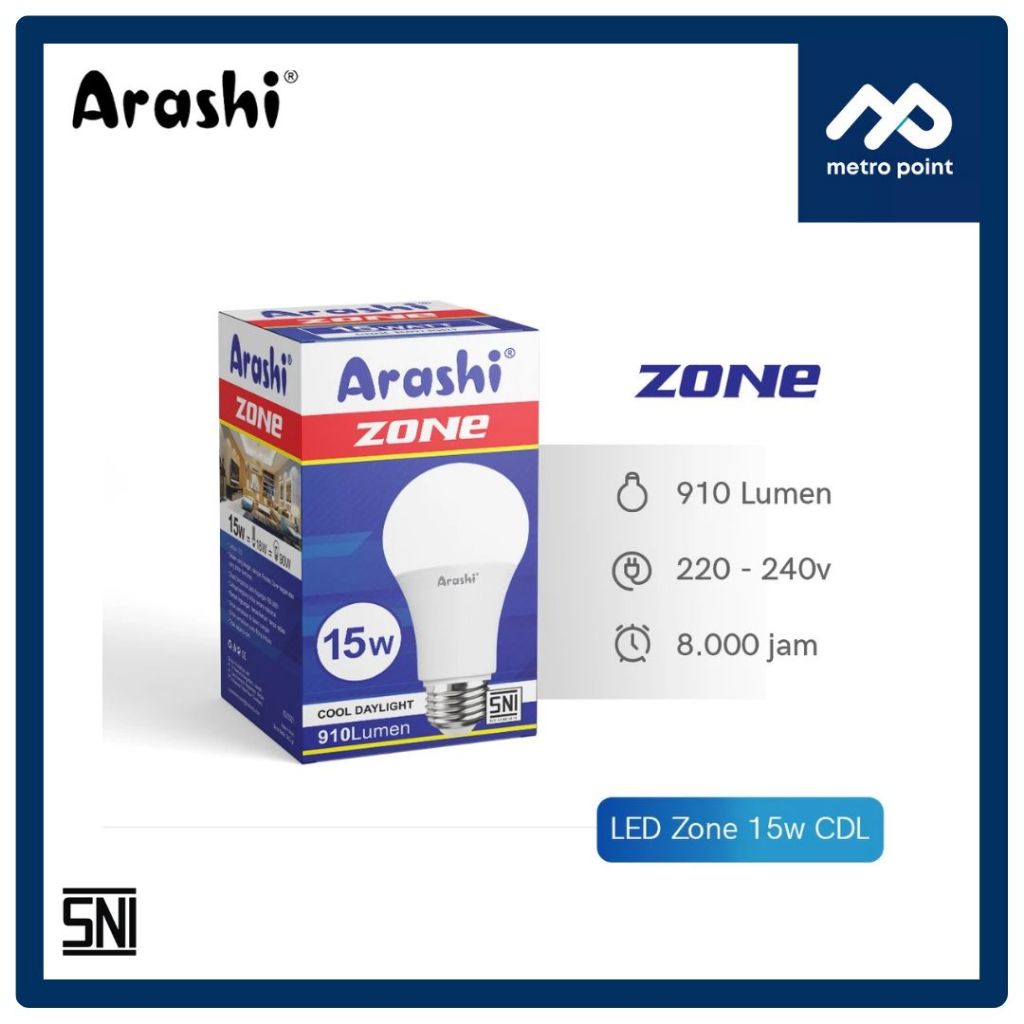 Jual Arashi Lampu LED Capsule 15 watt Zone - PUTIH / DOP / LED / CAHAYA PUTIH / BOHLAM | Shopee ...