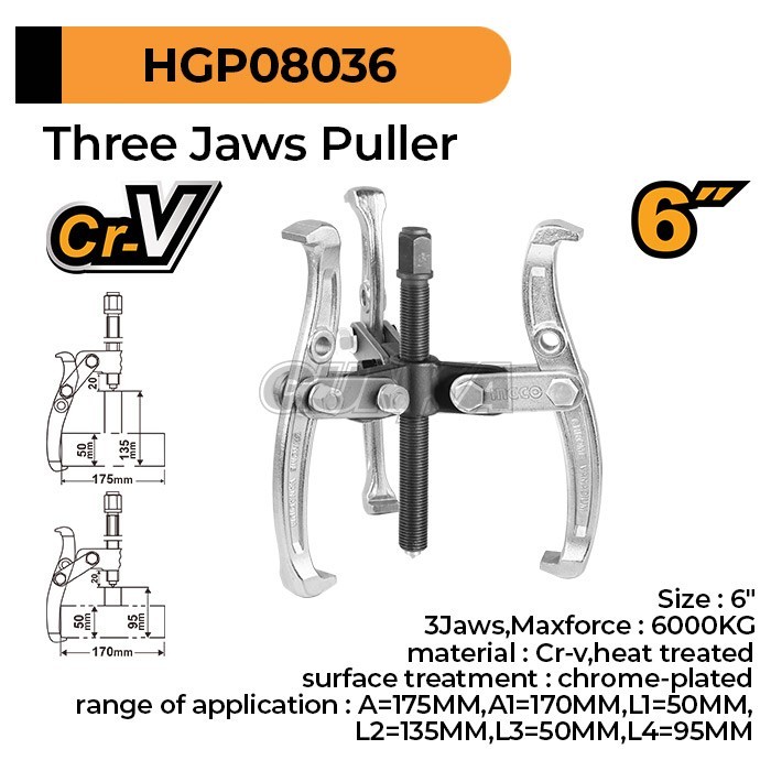 Jual Treker Bearing 6" Inch Kaki 3 INGCO HGP08036 Three Arm Jaw Puller ...