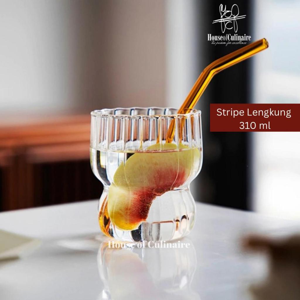 Jual Gelas Model Stripe Lengkung Kopi Gelas Mocktail Gelas Kafe ...