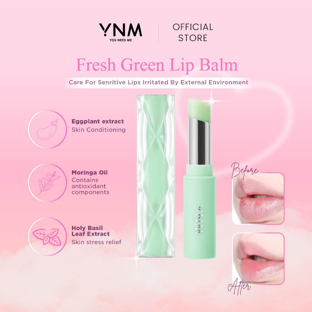 Jual YNM Fresh Green Vegan Lip Balm | Lip Balm Vegan Korea | Warna Berubah Sesuai pH | Bibir ...