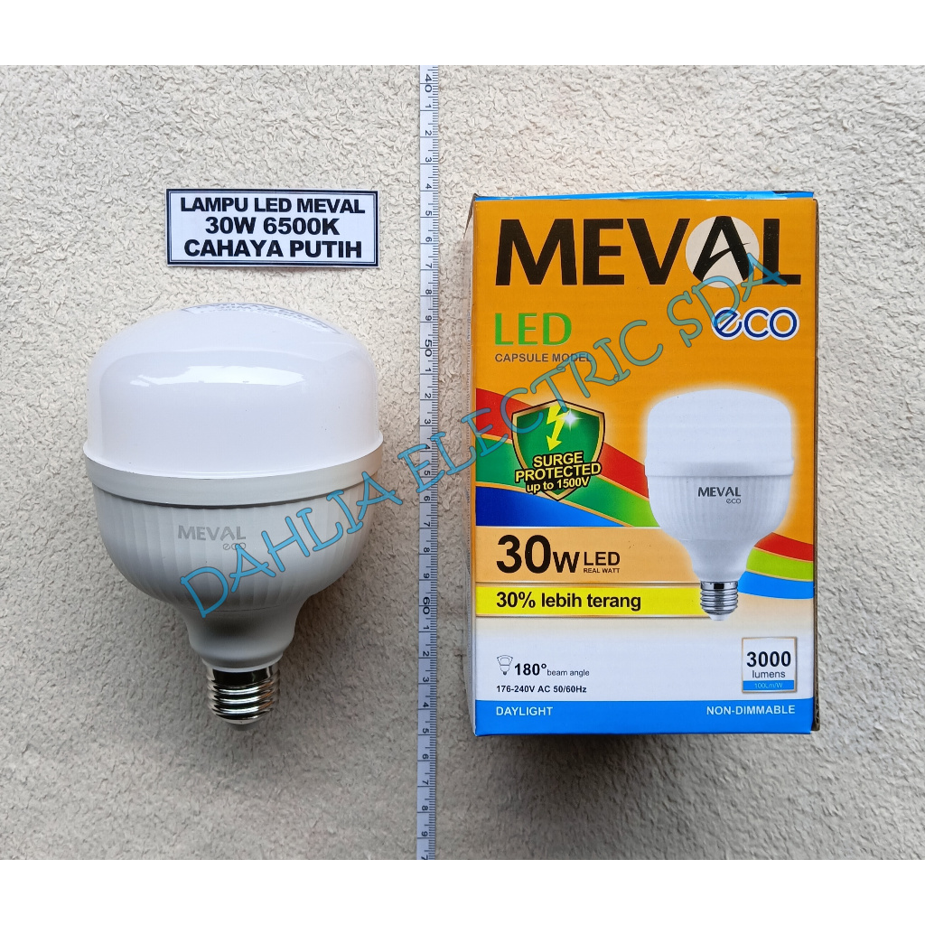 Jual LAMPU LED 30W (T-BULB) MEVAL CAHAYA PUTIH | Shopee Indonesia