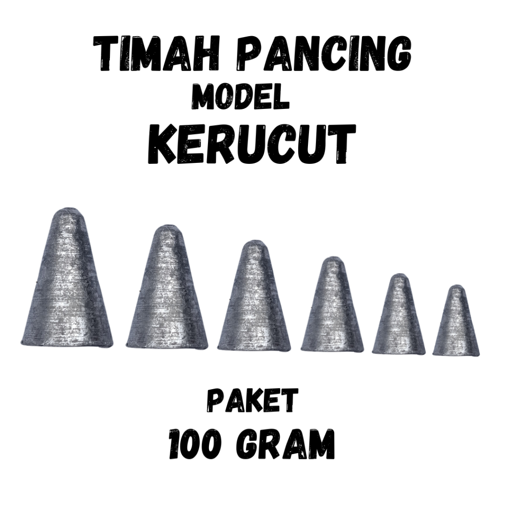 Jual Paket 100 Gram | 1 Ons Timah pemberat pancing ikan tipe Kerucut ...