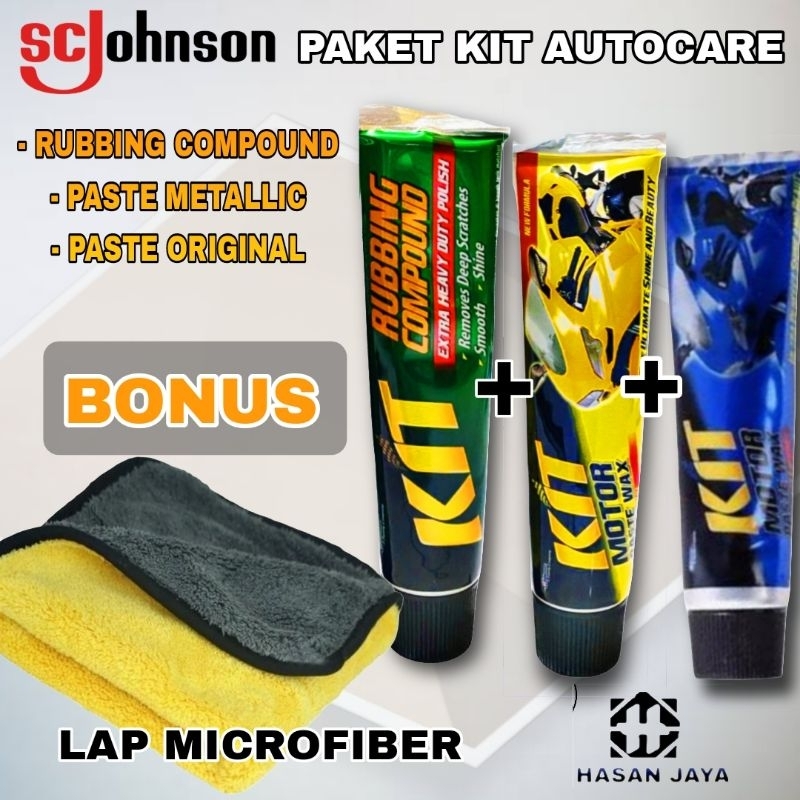Jual Paket kit Rubbing compound 60 gr + kit paste wax metallic Original ...
