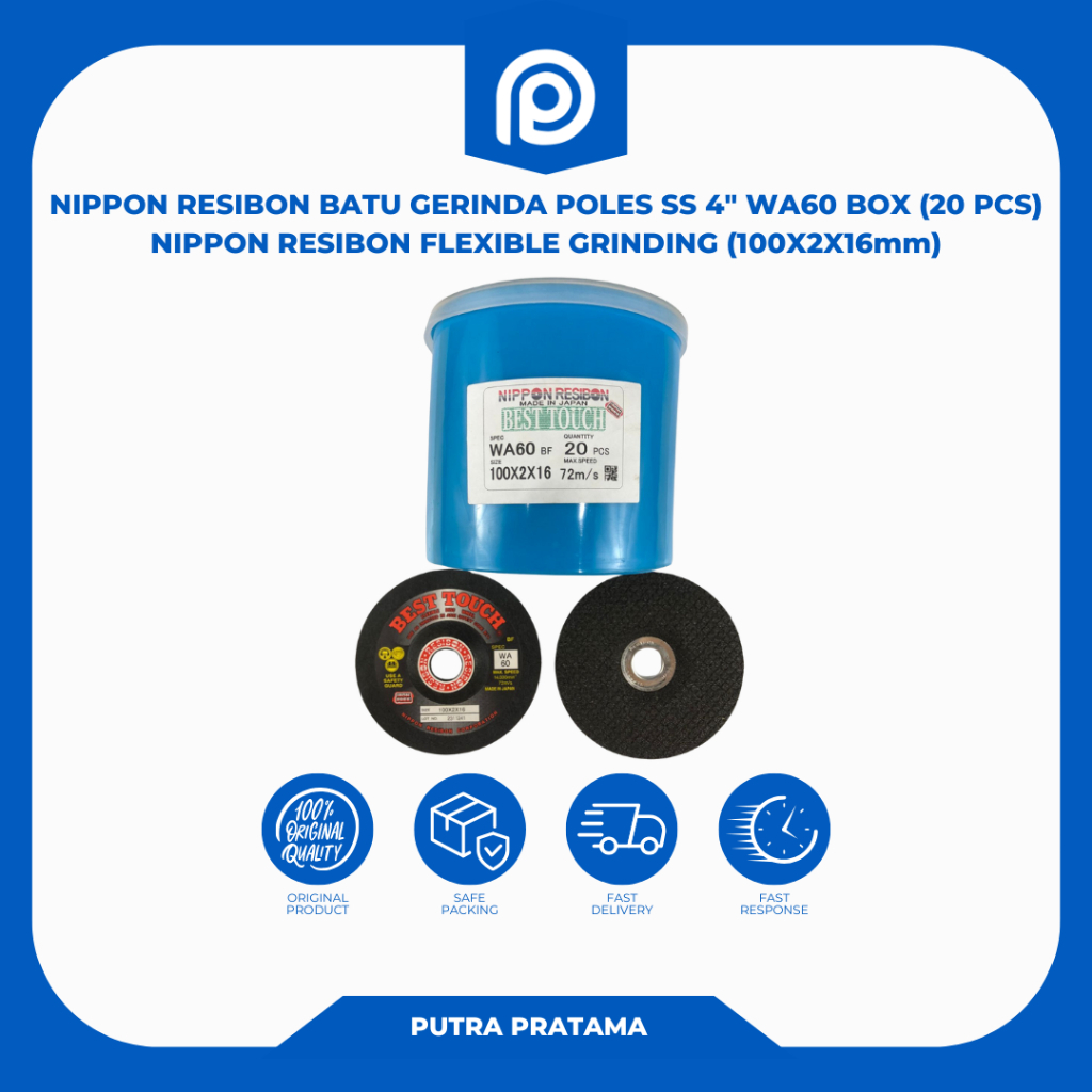 Jual NIPPON RESIBON BATU GERINDA POLES STAINLESS STEEL 4" BOX (20 PCS ...