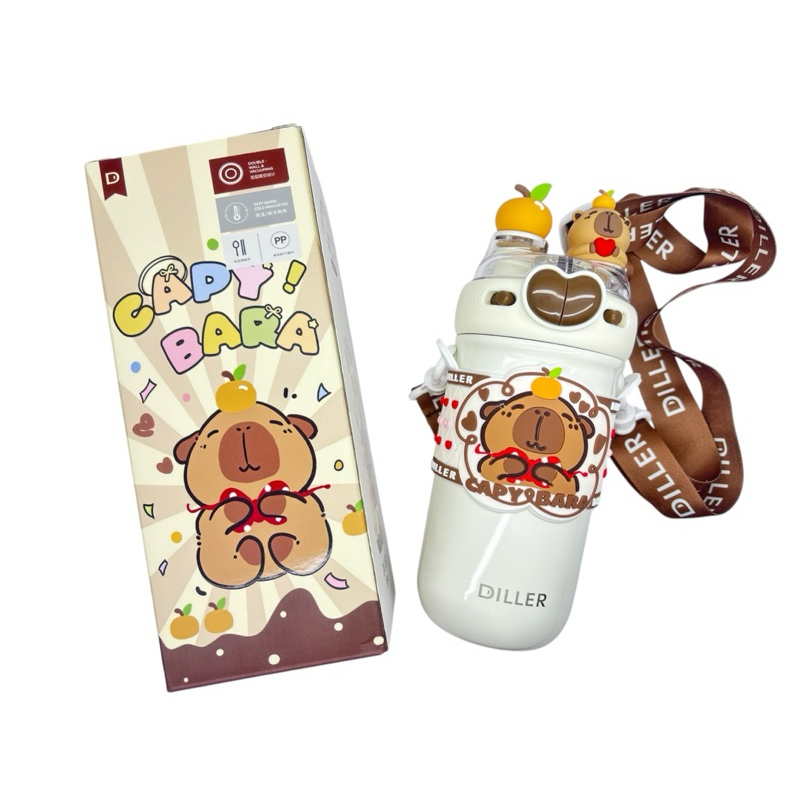 Jual Tumbler Botol Minum Anak 2in1 Capybara 520ML Stainless Steel 316 Anti Slip | Shopee Indonesia