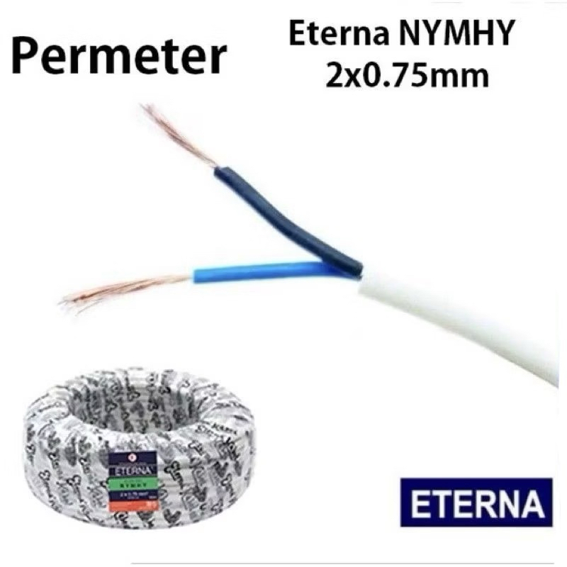 Jual KABEL LISTRIK ETERNA NYMHY 2X0.75 SERABUT PAKET METERAN KABEL LISTRIK ETERNA | Shopee Indonesia