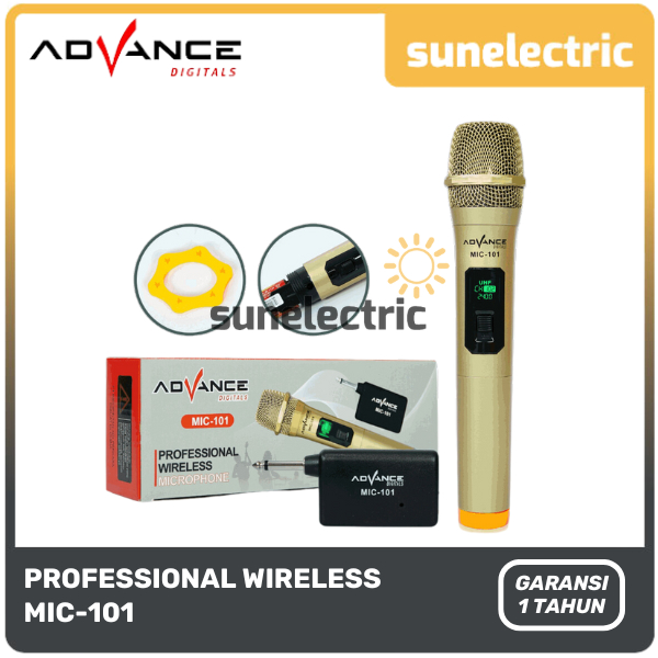 Jual Advance MIC-101 Mic Tanpa Kabel / Professional Microphone Wireless MIC101 / MIC 101 - Hitam ...