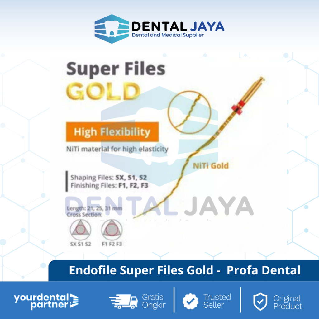 Jual Profa Endofile Super Files Gold | Protapper Gold SX - F3 | Shopee Indonesia