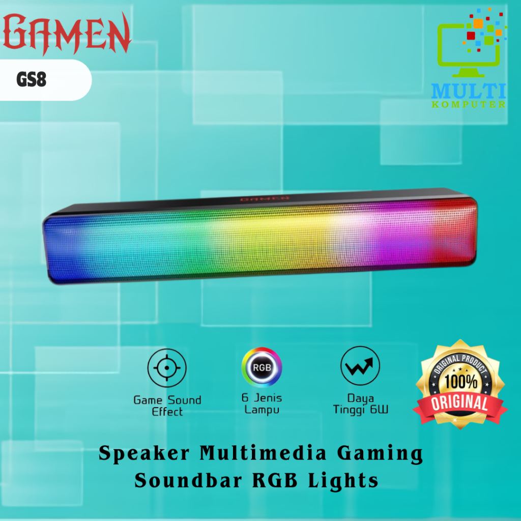 Jual Speaker Multimedia Gaming Soundbar RGB Lights ORIGINALGAMEN GS8 ...