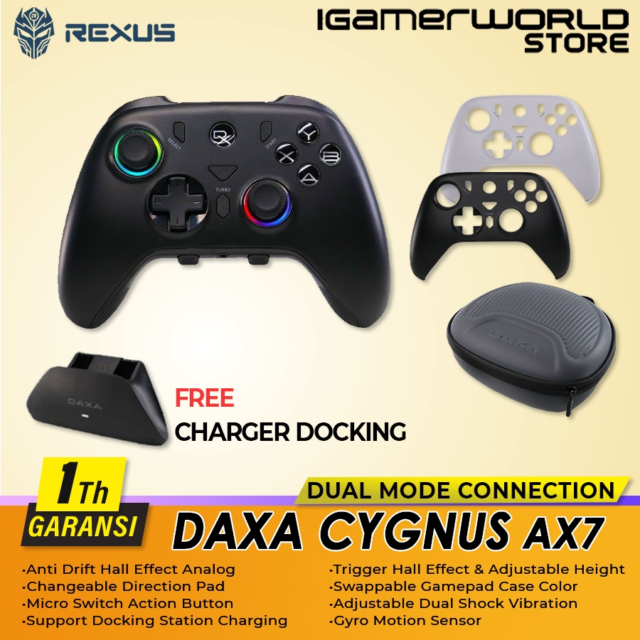 Jual Rexus Daxa Cygnus AX7 Hall Effect Mechanical Wireless Gamepad ...