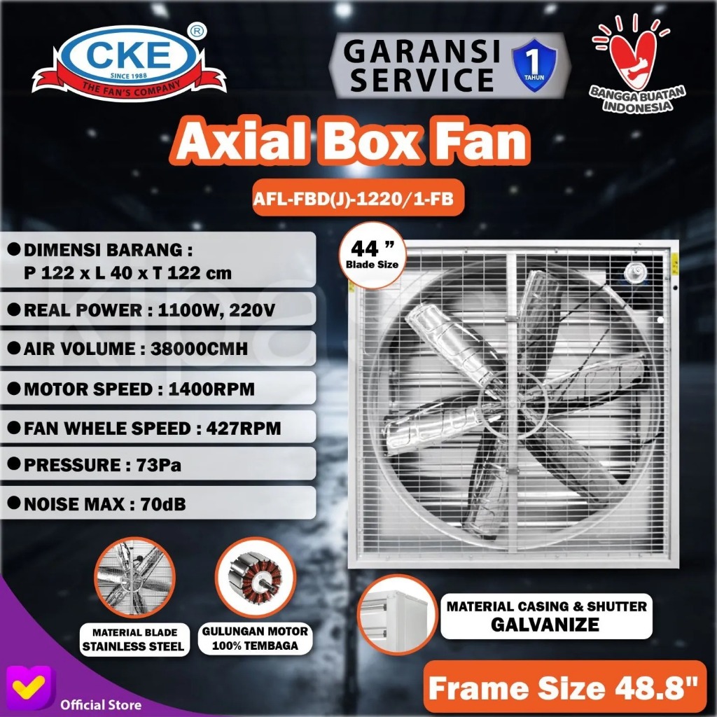Jual Axial Box Fan Low Noise CKE 44 inch 220V AFL-FBD(J)-1220/1-FB ...