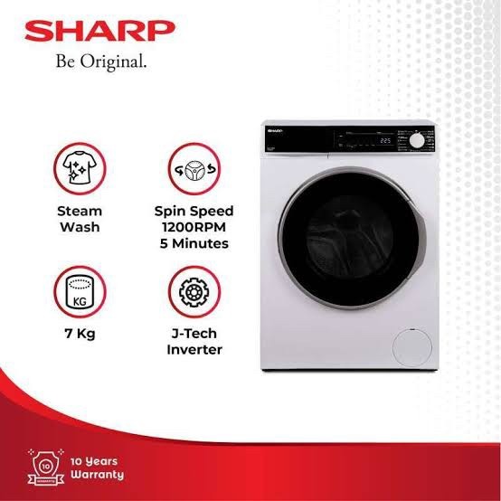 Jual MESIN CUCI SHARP FRONT LOADING INVERTER 7 kg ES-FL1270XT | Shopee ...