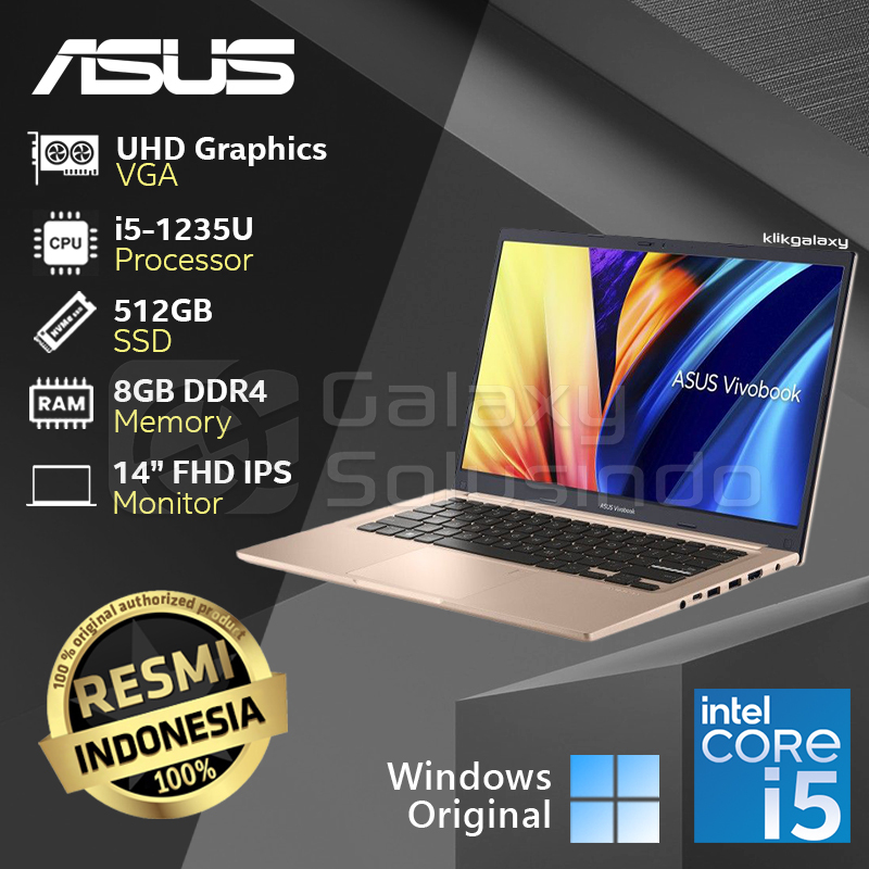 Jual Asus Vivobook 14 A1404ZA-VIPS552M Core i5-1235U 512GB SSD 8GB RAM ...