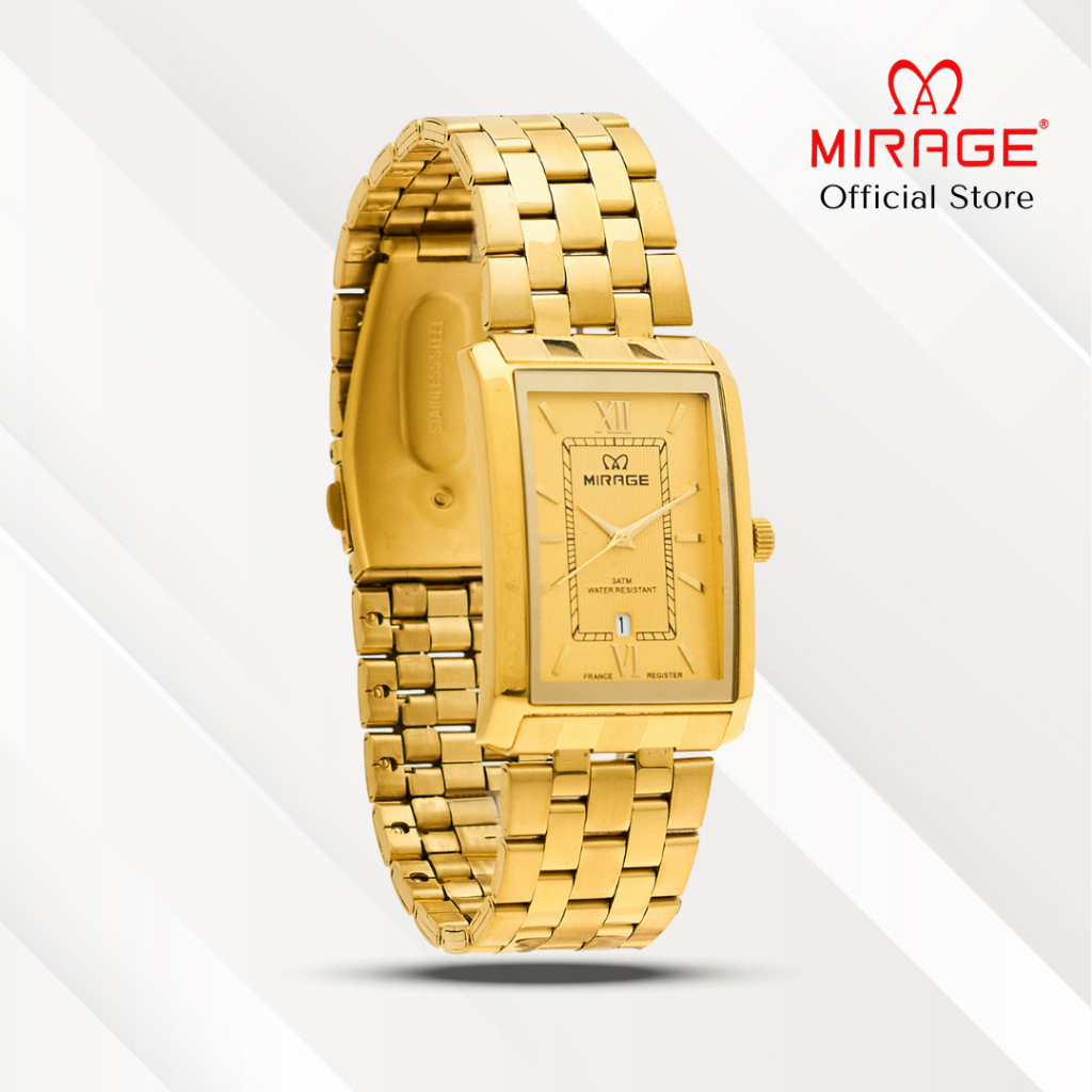 Jual Mirage Jam Tangan Pria Analog 8577 M Gold Original Stainless ...
