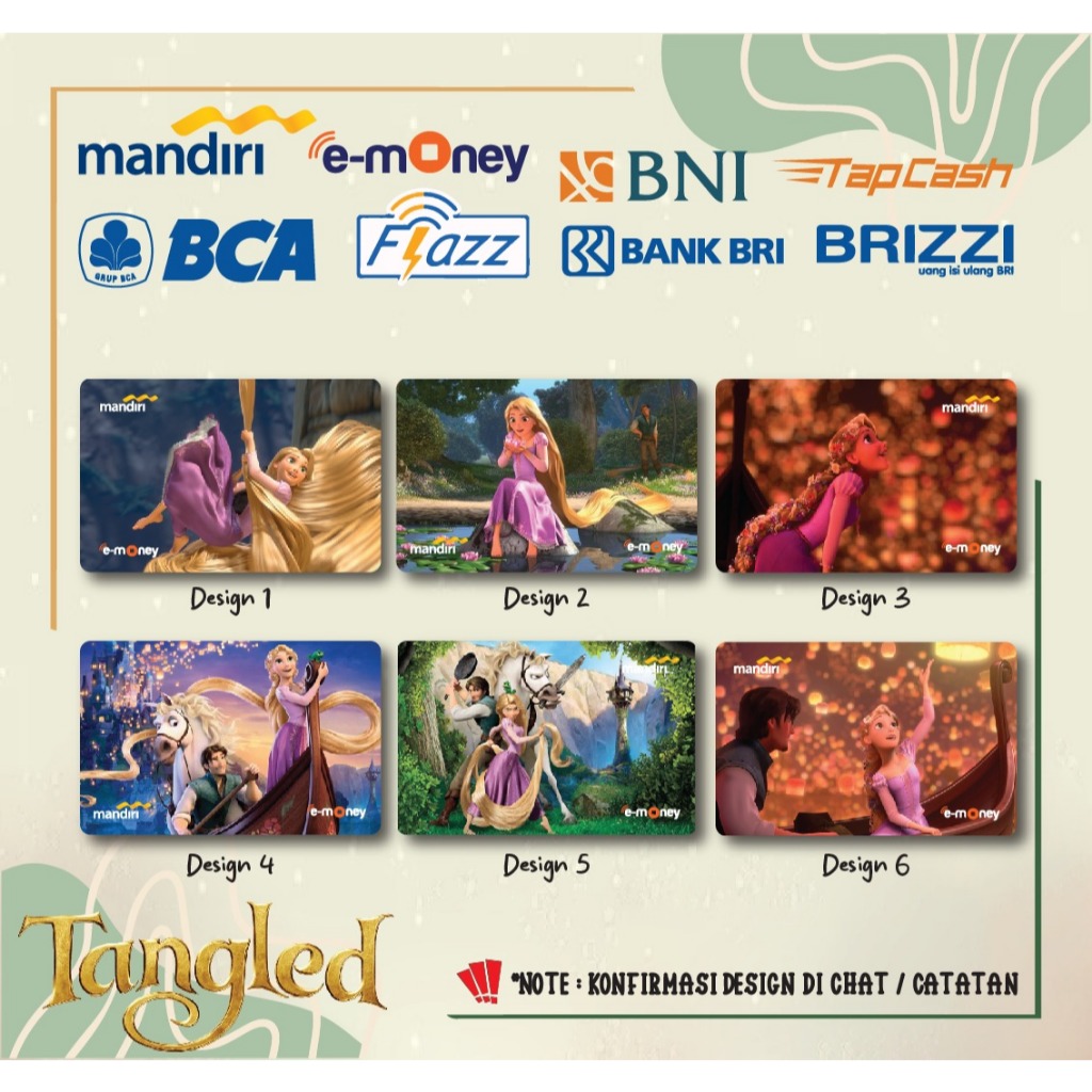 Jual KARTU EMONEY ETOLL DISNEY TANGLED RAPUNZEL MANDIRI FLAZZ BCA GEN 2 ...