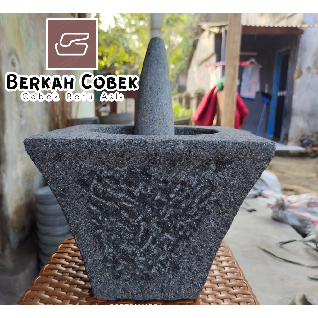 Jual Lumpang Batu Kotak Ukuran 25 cm Free Ulekan Lesung Batu Asli ...