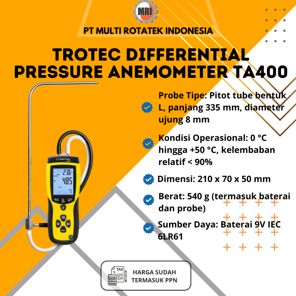 Jual DIFFERENTIAL PRESSURE ANEMOMETER TA400 | Shopee Indonesia