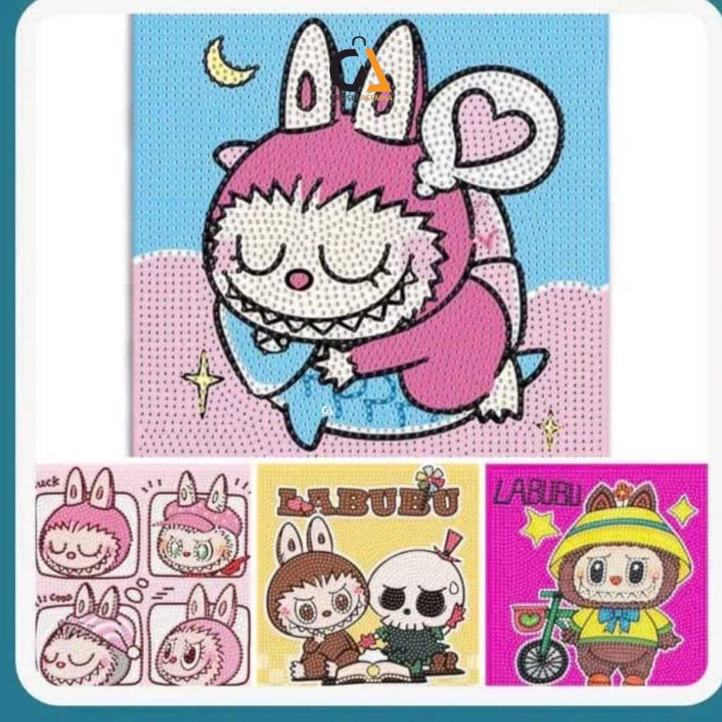 Jual GROSIR 20x20CM DIY Diamond Painting Labubu Kreatifitas Anak-anak ...