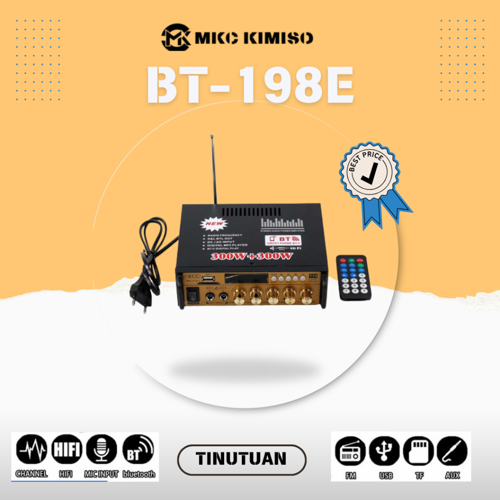Jual Amplifier BT-198E ECHO Amplifier Karaoke Bluetoth Power Amplifier ...