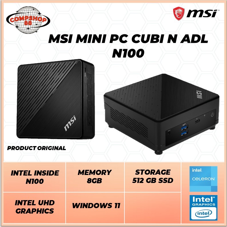 Jual MSI MINI PC CUBI N ADL N100 16GB 512GB SSD | Shopee Indonesia