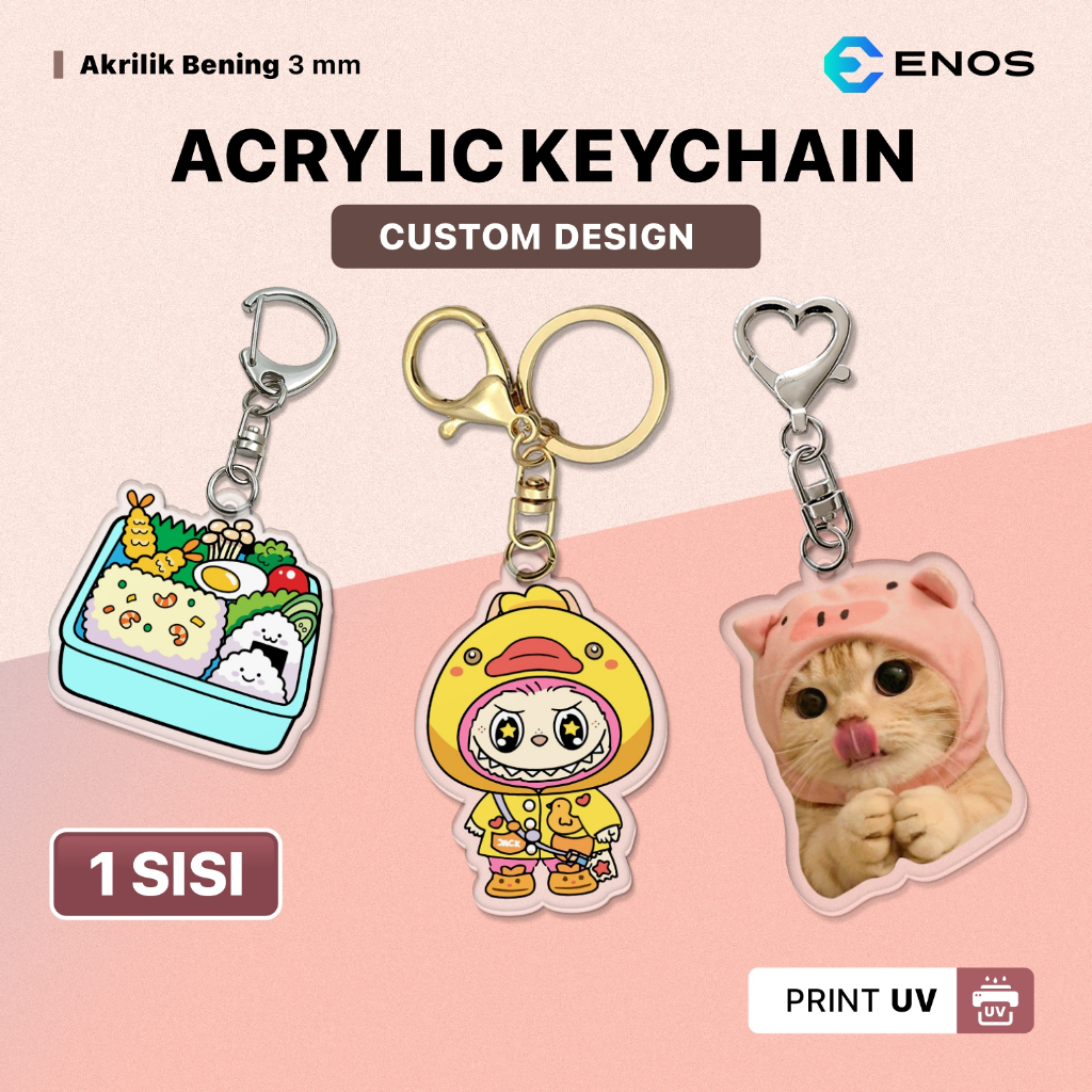 Jual Gantungan Kunci Custom 1 Sisi Print UV - Keychain Acrylic Custom ...