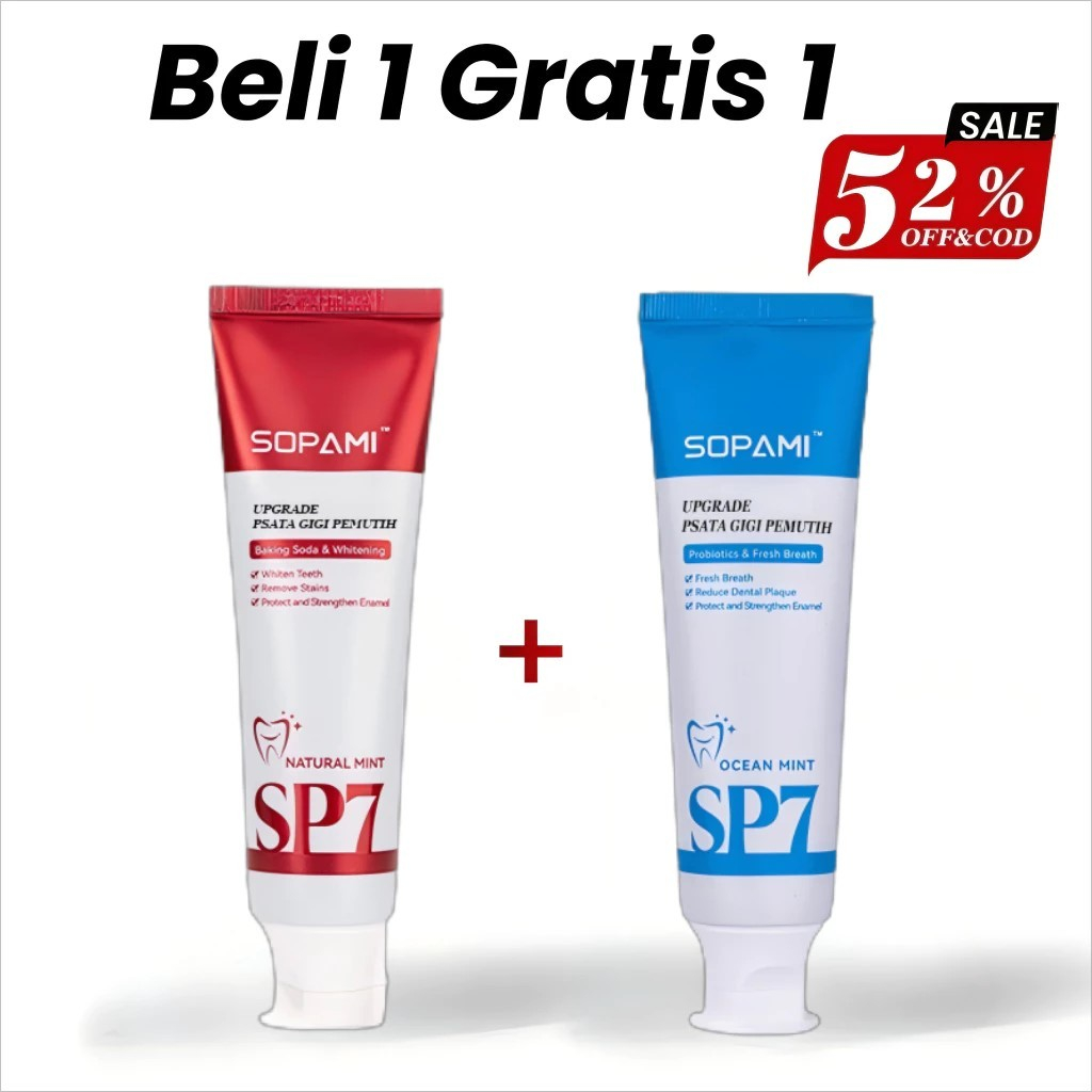 Jual 【BUY 1 GET 1】(RED & BLUE) SOPAMI SP7 Pasta Gigi No.1 untuk ...