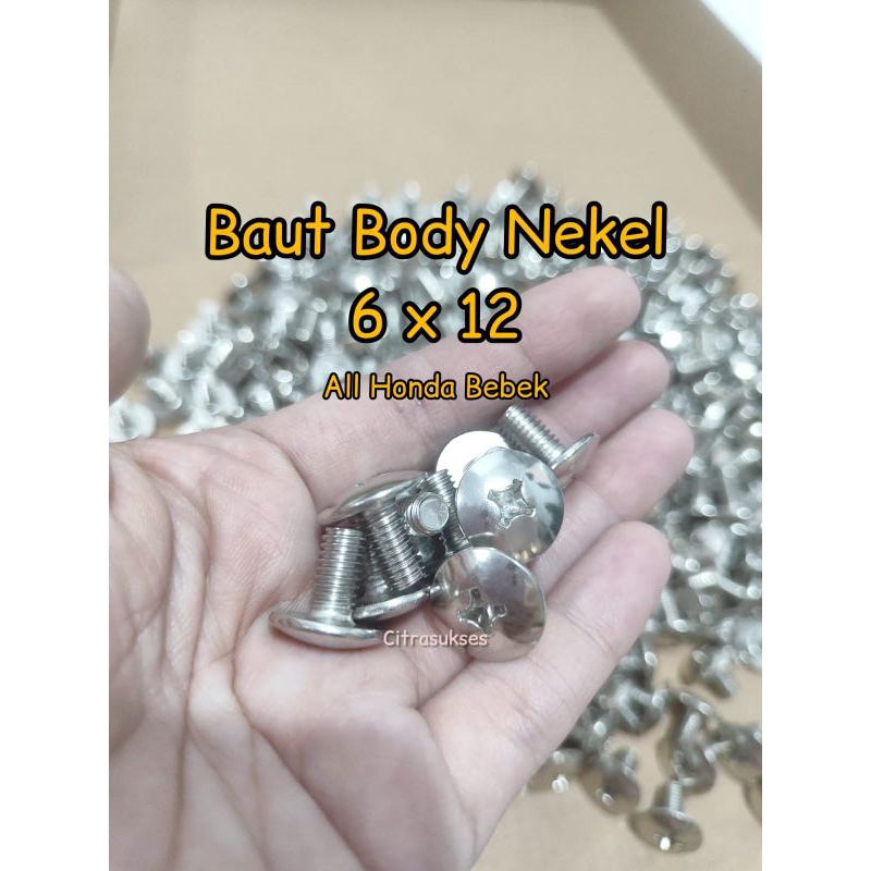 Jual 25 - 100 Pcs Baut Body Nekel Honda 6x12 Cover Body Honda All Motor ...