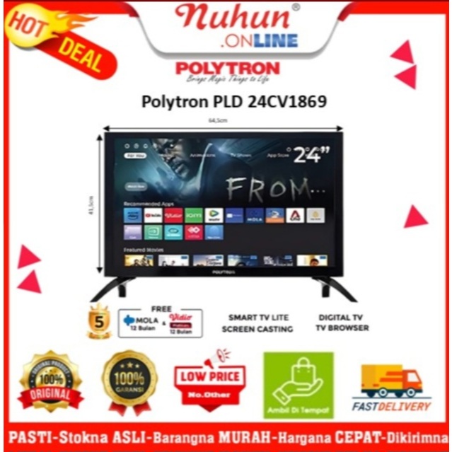 Jual Smart Tv Polytron LED TV PLD-24CV1869 24Inch | Shopee Indonesia