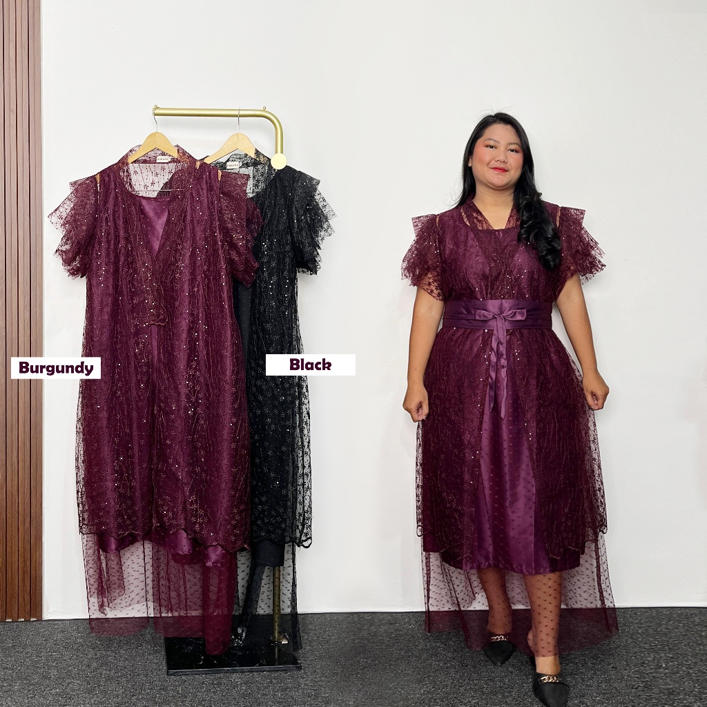 Jual Mokmok - Rebecca One Set Dress | Plus Size Jumbo Size Big Size ...