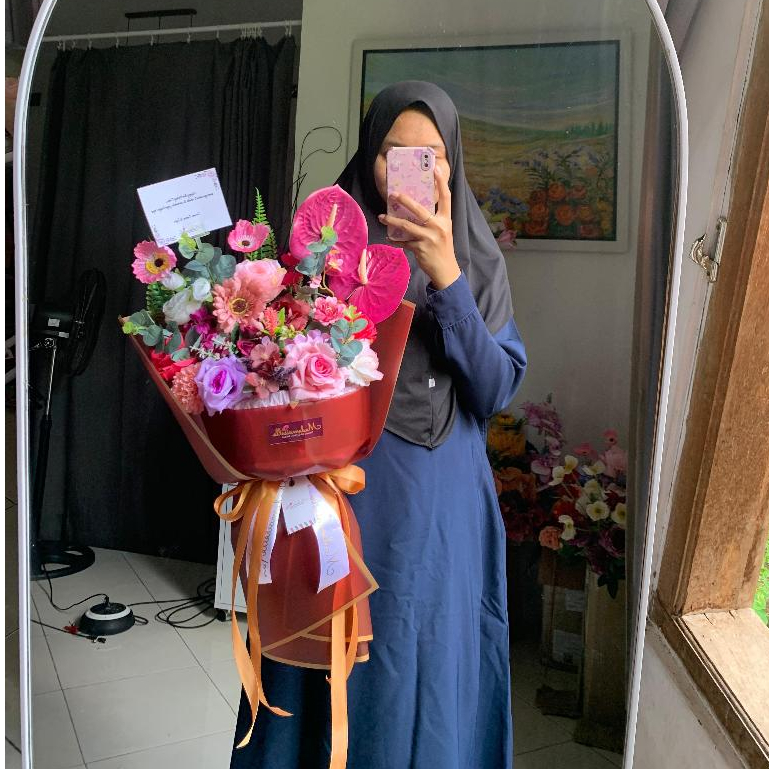 Jual Round bouquet korean style size jumbo buket lamaran engagement ...