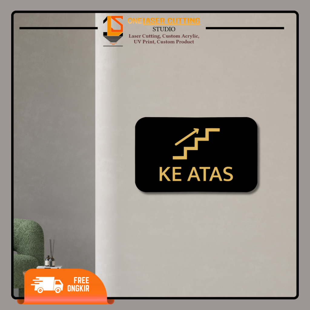 Jual Sign Akrilik Naik Ke Atas 10 x 15 cm Minimalis | Shopee Indonesia