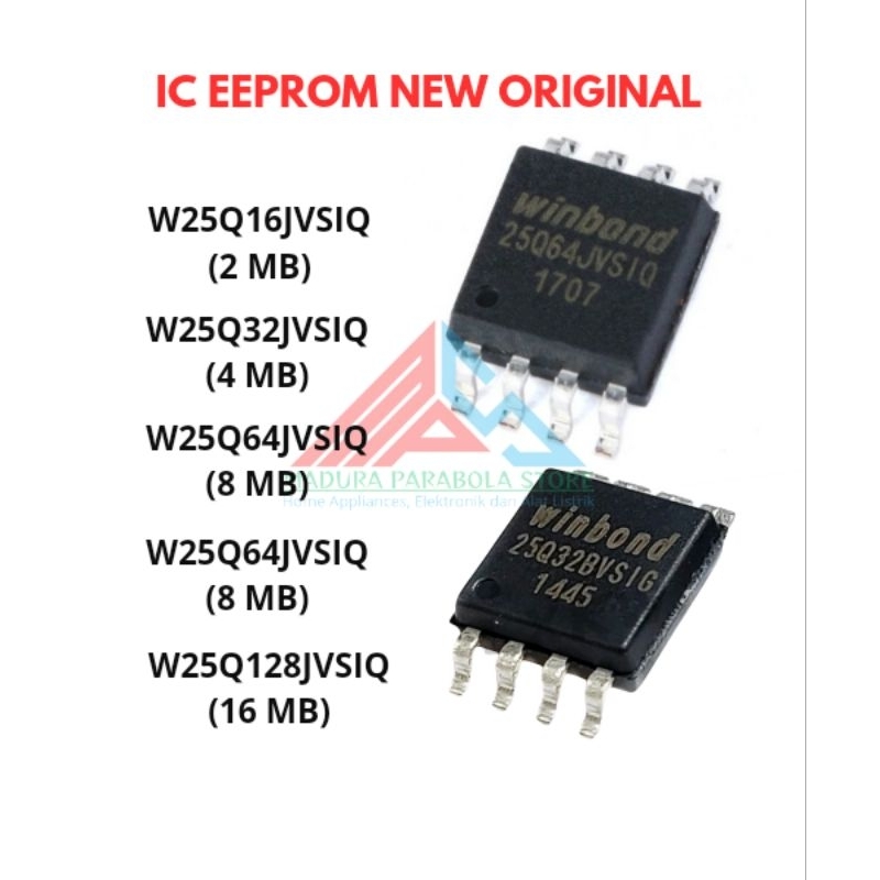 Jual IC Eeprom Winbond W25Q128JVSIQ (16mb) W25Q64JVSIQ (8mb) W25Q16JVSIQ (2mb) W25Q32JVSIQ (4mb ...