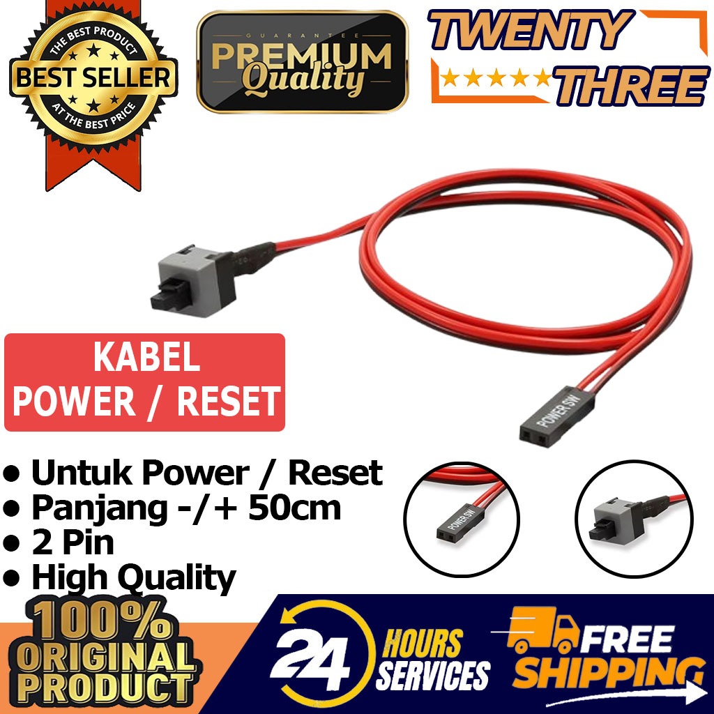 Jual Tombol Power Reset Kabel Front Panel Switch Button PC CPU Komputer ...