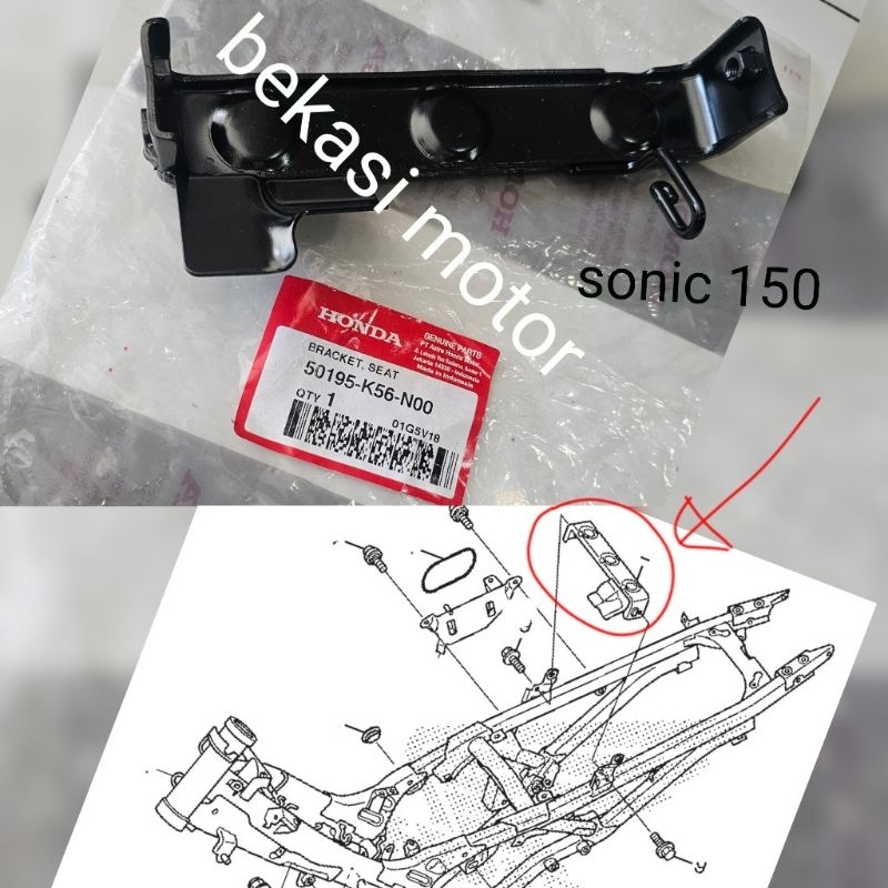 Jual 50195-K56-N00 Bracket seat breket bracket jok honda sonic 150 150R ...