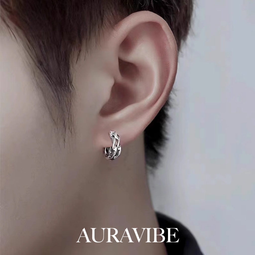 Jual AURAVIBE Gaya pria perak riak anting-anting Mobius Pria trendi ...