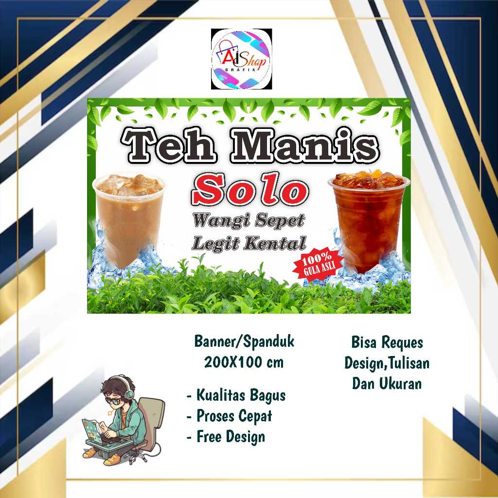 Jual spanduk banner es teh manis solo | Shopee Indonesia