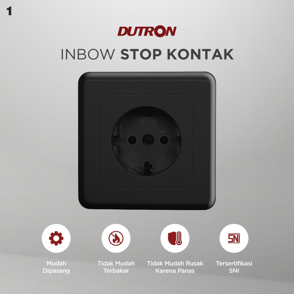 Jual Stop Kontak Dinding Hitam Dutron Tembok Inbow IB Tanam Steker Socket Colokan Listrik ...