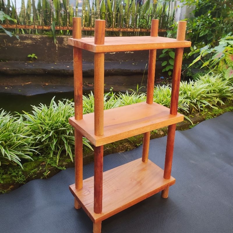 Jual Rak Penyimpanan 3 Tingkat Kayu - Cokelat Organizer Serbaguna ...