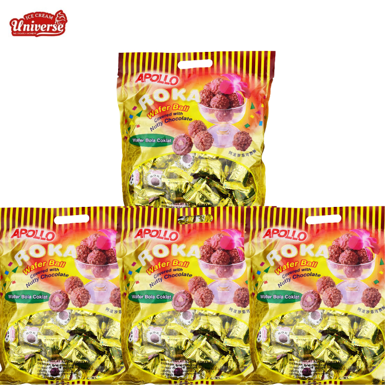 Jual Apollo Roka Wafer Chocolate Ball - Bola Cokelat 420g | Shopee ...