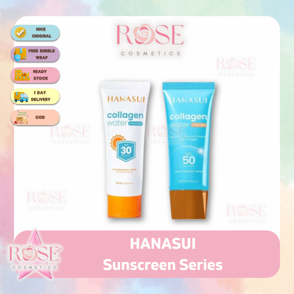 Jual HANASUI Collagen Water Sunscreen SPF 50 SPF 30 Sunblock Wajah BPOM ...