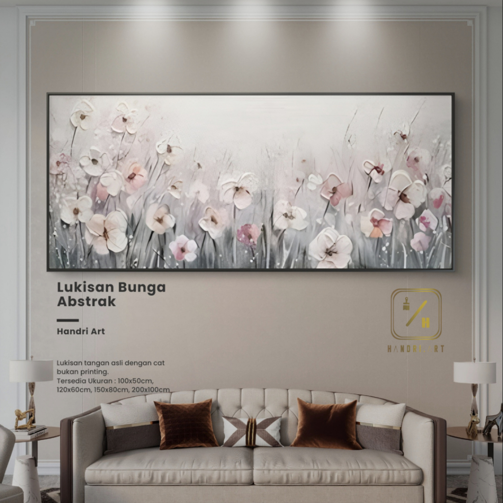 Jual lukisan bunga pink soft colour abstrak 3D | Shopee Indonesia